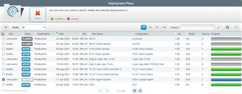 managing a site applications deployments deleting a deployment