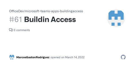 Buildin Access · Issue 61 · Officedevmicrosoft Teams Apps