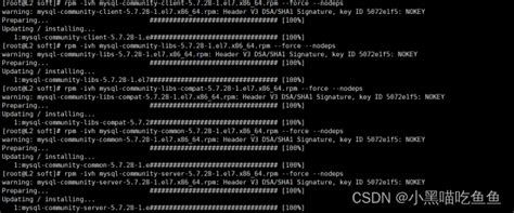 警告：mysql community libs 5 7 28 1 el7 x86 64 rpm 头v3 dsa sha1 signature