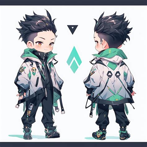 Premium Photo Character Anime Of Male Chibi Kawaii Hacker Fashion