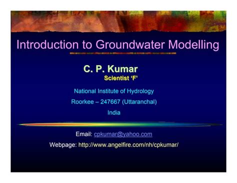 Introduction To Groundwater Modelling Pdf