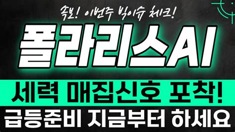 폴라리스ai 전망 속보 세력 매집신호 포착 급등준비 지금부터 하세요 Youtube