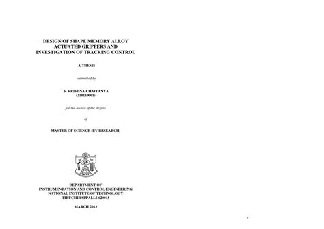 Pdf Design Of Shape Memory Alloy Actuated Grippers And Investigation Of Tracking Control