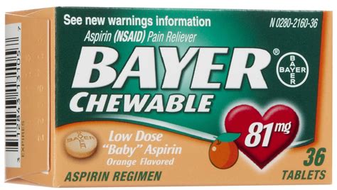 Bayer 81mg Chewable Aspirin 36 Per Bottle First Aid Firstaidonly