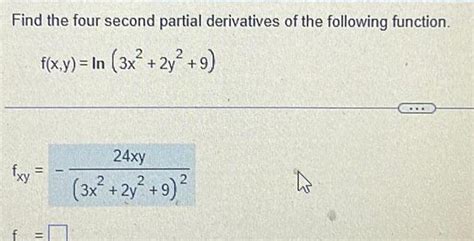 Answered Find The Four Second Partial Derivatives Of The Following Kunduz