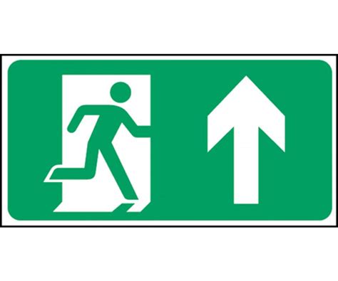 Emergency Exit Sign Man With Up Arrow Braccio Co Uk