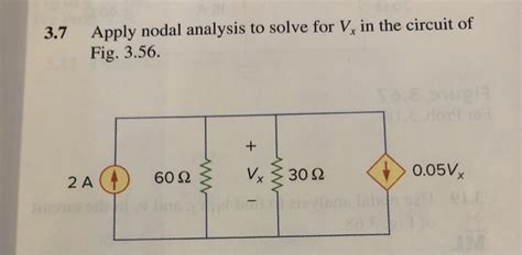 Solved 37 Apply Nodal Analysis To Solve For V In The