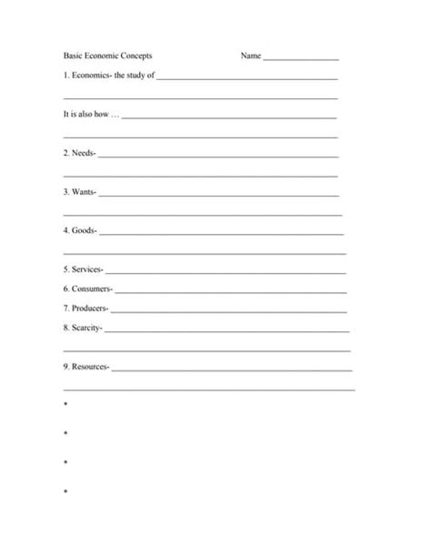 Basic Economic Concepts Pdf Worksheets Library