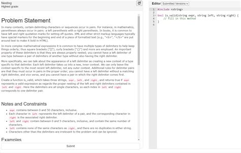Solved Nesting C Problem We Are Only Expected To Turn In