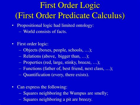PPT First Order Logic PowerPoint Presentation Free Download ID 458414