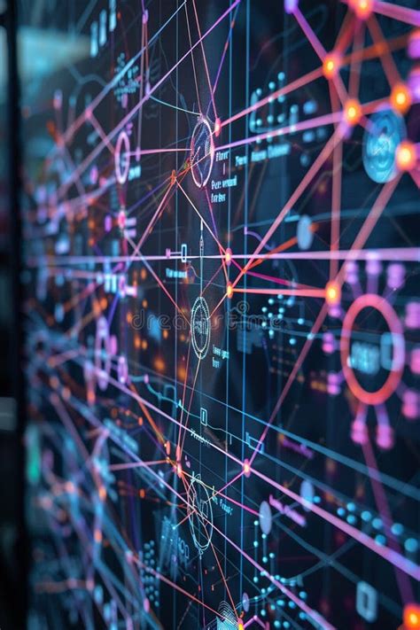 An Intricate Network Diagram On A Large Monitor Displaying Nodes