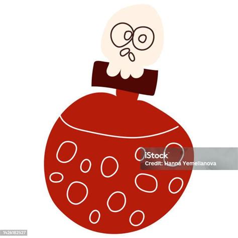 할로윈 휴가를위한 귀여운 만화 두개골 빨간 거품 단일 디자인 그래픽 요소 10월에 대한 스톡 벡터 아트 및 기타 이미지 10월 계절 공포 무서움 Istock