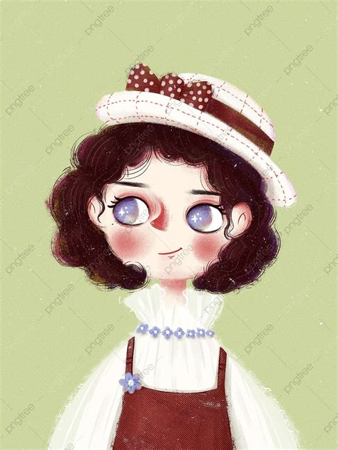 Original Illustration Fresh Girl Head Illustration Original Girl