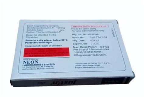 Diclofenac Sodium Suppositories Injection 10gm 100 Mg At Rs 83 Box In Ahmedabad
