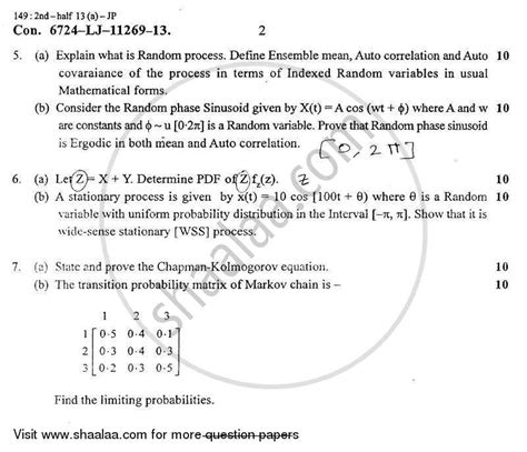 Random Signal Analysis 2013 2014 Be Electronics And Telecommunication