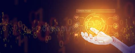 Ai Tech Chat Bot Chat With Ai Virtual Graphic Of A Chatbot On A Tablet With A Command Prompt
