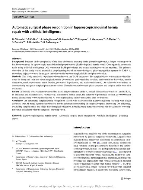 Automatic Surgical Phase Recognition In Laparoscopic Inguinal Hernia Repair With Artificial