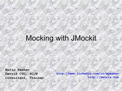 Jmockit Framework Overview Ppt