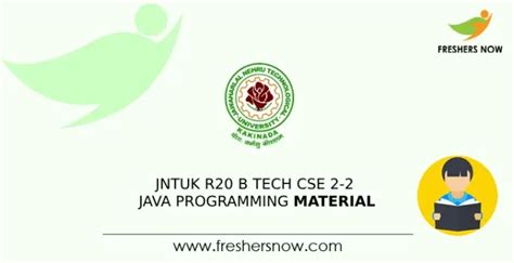 Jntuk R20 B Tech Cse 2 2 Java Programming Material Notes