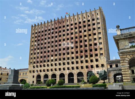 The Abandoned Abkhazian Parliament Building In Sukhumi Capital Of Separatist State Abkhazia