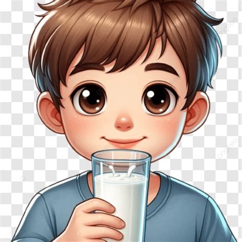 3d رسم كاريكتوري الولد الصغير شرب Milk 3d رسم كاريكتوري الولد الصغير