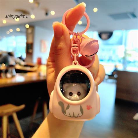 mini cat keychain flashlight cartoon light led for pocket torch battery