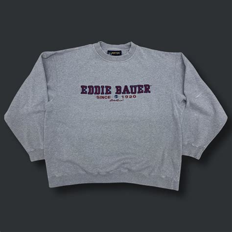 Vintage 90s Eddie Bauer Spell Out Crewneck Tag Depop