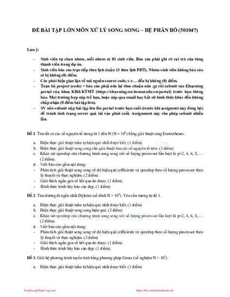 PDF Tính Toán Song Song Đh Bách Khoa Hcm Pgs Ts Thoại Nam