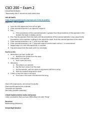 CSCI 200 Exam 2 StudyGuide Topics Pdf CSCI 200 Exam 2 Closed Book Notes Reasonably