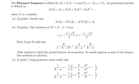 The Fibonacci Sequence Is Defined By F00f11 And