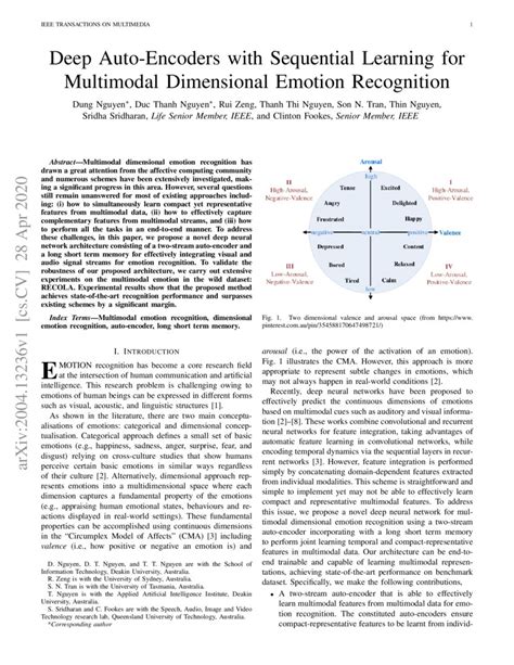 Deep Auto Encoders With Sequential Learning For Multimodal Dimensional Emotion Recognition DeepAI