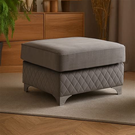 Victoria Plush Velvet Footstool Furnishings For Less Uk