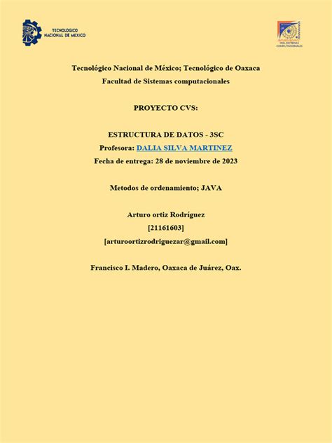 Proyecto Metodos De Ordenamiento Cvs Pdf Algoritmos Java Lenguaje De Programación