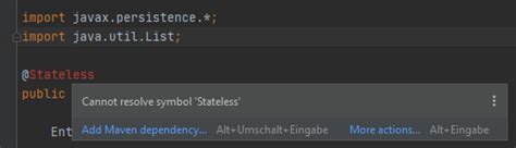 Java Cannot Use Stateless Annotation With Maven Stack Overflow