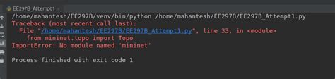 python error while trying to run a code in mininet environment