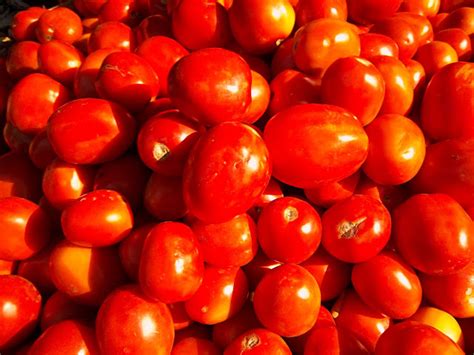 Stock Pictures Tomatoes In The Market Closeups