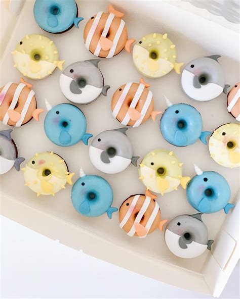 Milo And Pepper Cakes On Instagram “bespoke Sea Animal Donuts Set Of 20 Bloop Bloop Bloop