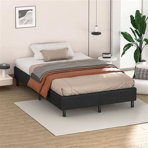 Alfordson Bed Frame Mattress Base Foundation Fabric Charcoal King