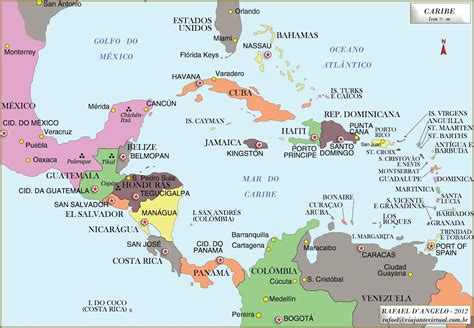 América Central Y El Caribe Mapa Político Y Físico