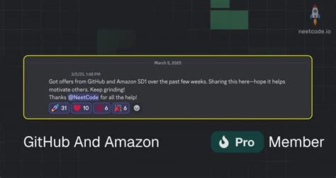 Neetcode Pro Success Story Github And Amazon Neetcode