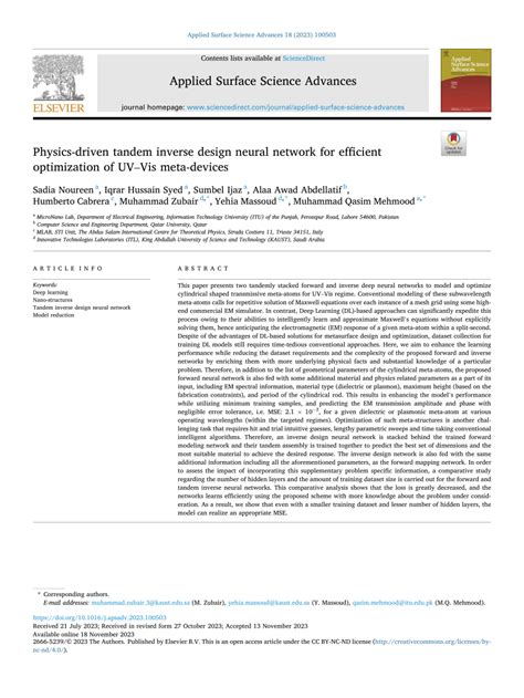 Pdf Physics Driven Tandem Inverse Design Neural Network For Efficient Optimization Of Uv Vis