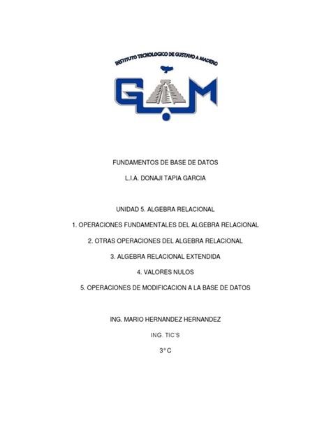 Algebra Relacional Pdf Sql Modelo Relacional