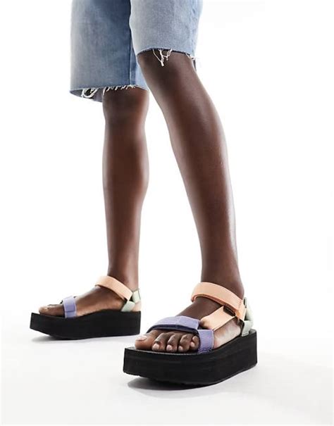 Teva Flatform Universal Sandals In Sherbert Asos