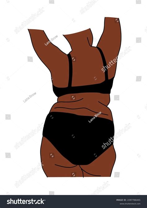 Curvy Black Woman Vector Colored Line Stock Vector Royalty Free Shutterstock