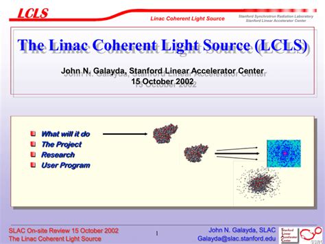 The Linac Coherent Light Source Lcls 15 October 2002