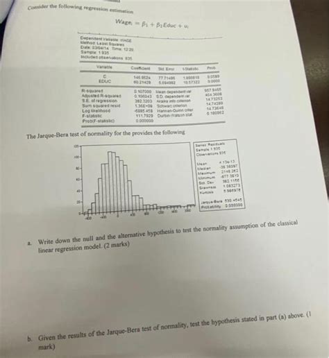 Solved Consider The Following Regression Estimation Wage Chegg