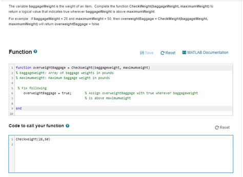 Solved The Variable Baggageweight Is The Weight Of An Item