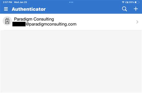 Authenticator App Paradigm Consulting Group