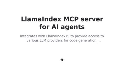 Llamaindex Mcp Server For Ai Agents
