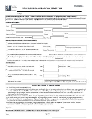 Fillable Online FMLA Request Form City Tech Fax Email Print PdfFiller